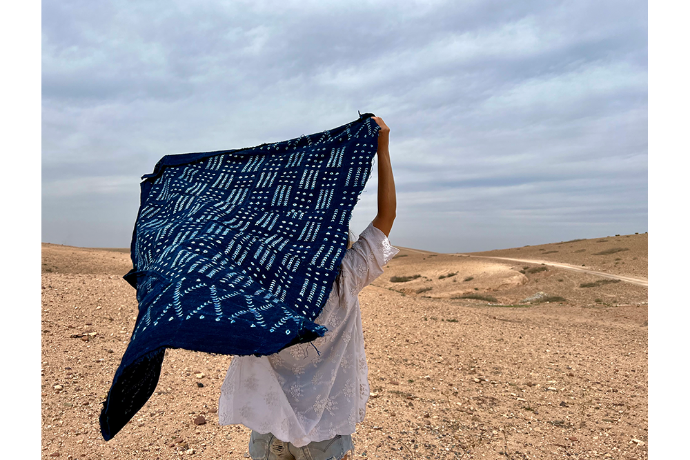 Tissu bogolan ancien - Bleu indigo