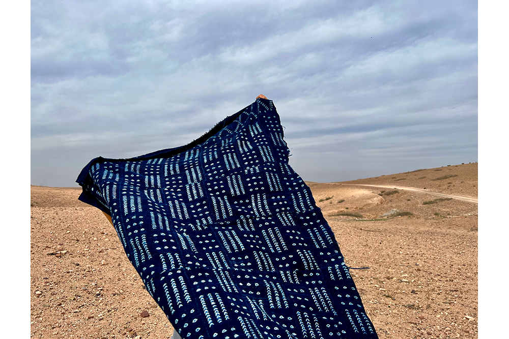 Tissu bogolan ancien - Bleu indigo